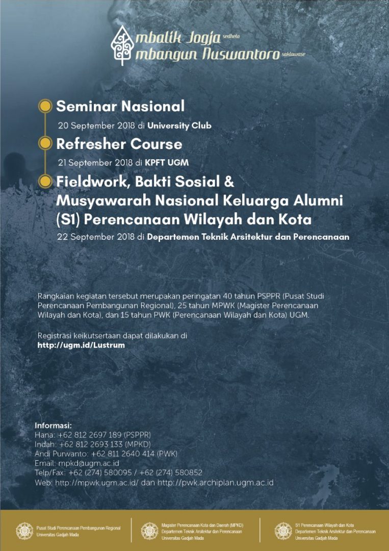 Lustrum MPWK 2018 – Magister Perencanaan Wilayah dan Kota